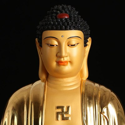 快速发货台湾宝华释迦摩尼佛像纯铜贴金释迦佛释迦牟Y尼铜佛像家