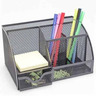 Mesh Desk Organizer Pen Holder, Accessories Storage Caddy Wi