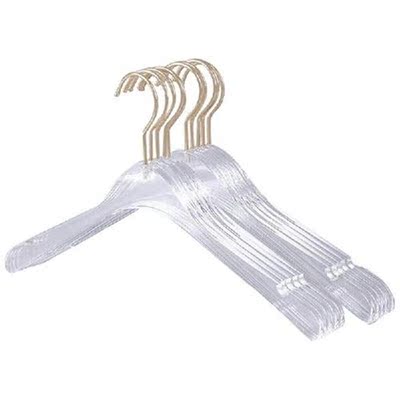 10 Pcs Clear Acrylic Crystal Clothes Hanger With Gold Hook,
