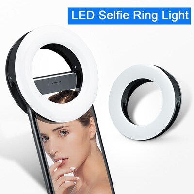 Portable LED Selfie Ring Light Flash For Mobile Phone Laptop