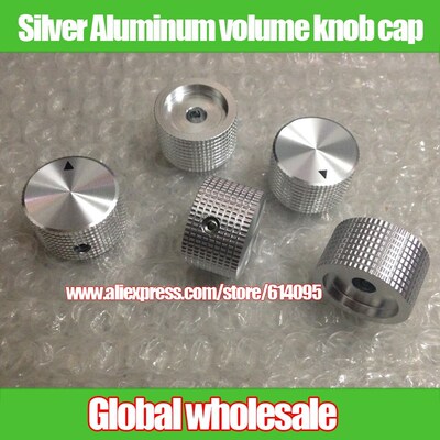 5pcs Silver Aluminum volume knob cap / with the pointer hole