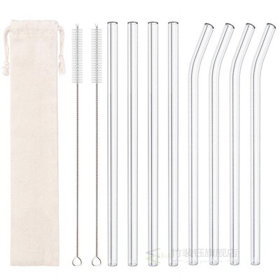 Reusable Glass Straws Smoothie Drinking Straw for Milkshakes