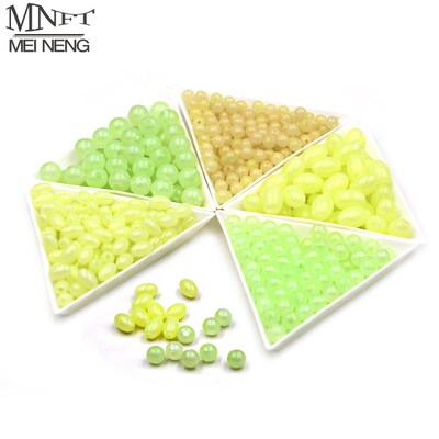 50/100/200pc 5 Size Luminous  Night Fishing Bead Olive Round