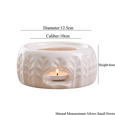 2019 New White Ceramic Candle Holder Glass Lemon Flower Teap