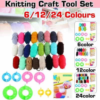 6/12/24Colors 4 Size Pompom Maker Fluff Ball Waver Weave Mak