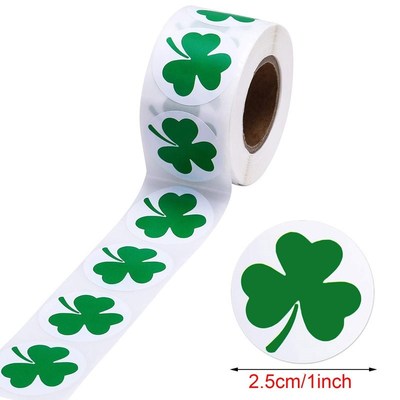 50-500pcs Labels St. Patrick's Day Stickers Shamrock Sti