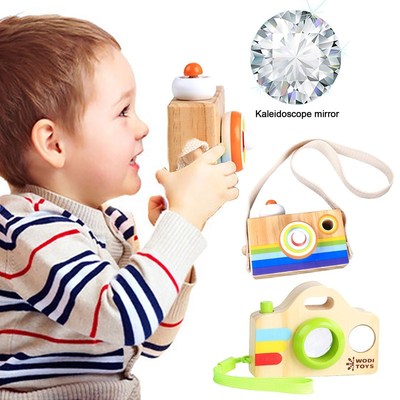 Mini Cute Wood Camera Toys Safe Natural Toy For Baby Childr