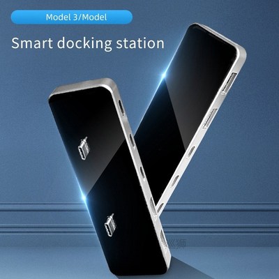 USB HUB for Tesla Model 3 Y 2021, 6 in 1 Ports Hub Extender