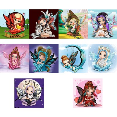 Flower Fairy Full Square Diamond Painting Kits 5D DIY Cartoo