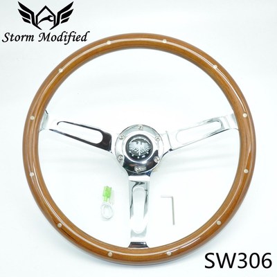 SuTong Universal Classic Real Mahogany Wood Steering Wheel w