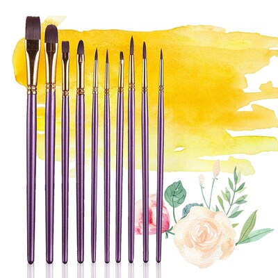 10pcs/set Watercolor Pen Paintbrush Nylon Hair Paint Brushes