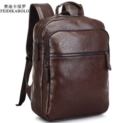 2019 Men Leather Backpack High Quality Youth Travel Rucksac