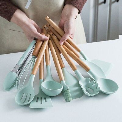 11 Pcs Silicone Kitchen Utensils Set Heat Resistant