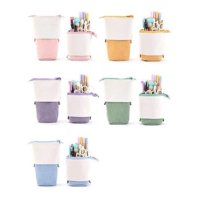 Pencil Case Telescopic Pen Holder Standing Stationery Bag