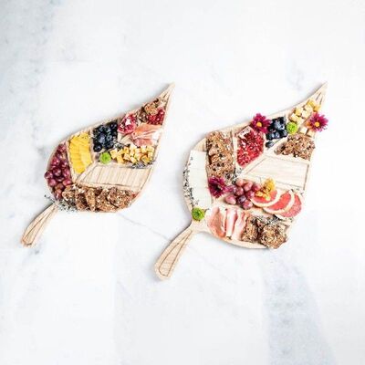 Leaf Shape Bamboo Wood Saucer Plant Tray Mini Plant Flower