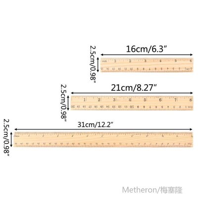Limit shows 15cm 20cm 30cm Wooden Ruler Double Sided Student
