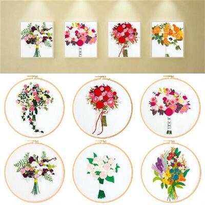 1 PC Handmade Flowers Pattern Multi-Color Embroidery