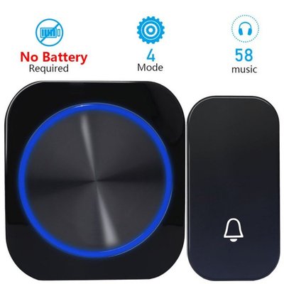 Self Powered Wireless Waterproof DoorBell Door Bell Night Li