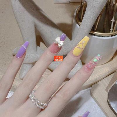 24pcs/Box Cartoon Ballerina False Nail Patches Press On Nail
