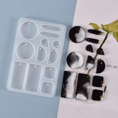 Crystal Epoxy Crafts Resin Mold Earrings Dangler Pendant Cas
