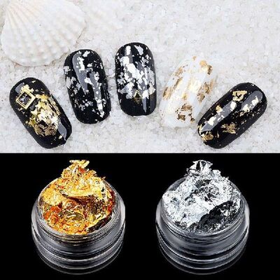 1 Box Gold Silver Irregular Aluminum Foil Paper Nail Art