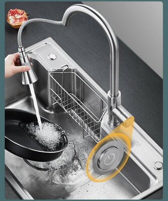 Kitchen Faucets Silver Single Handle Pull Out Kitchen Tap Si