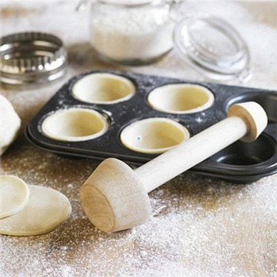 Wooden Egg Tart Mould Pie Mould Wooden Color Double-headed