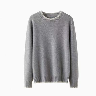 3445秋冬新款温柔风圆领长袖针织衫宽松内搭打底上衣