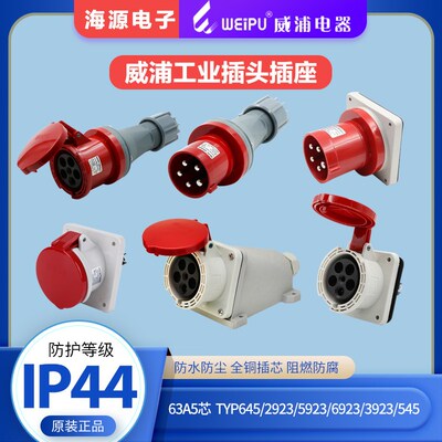威浦63A5芯 工业插头连接器 TYP645/6923/2923/5923/3923/545/845