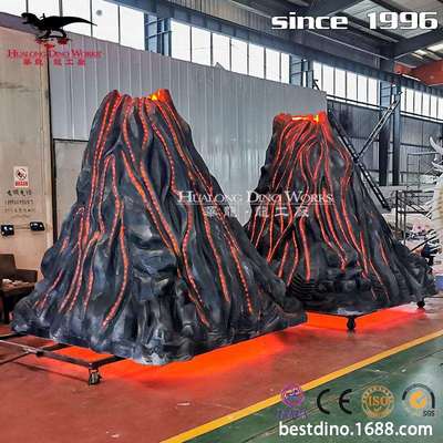 仿真火山岩浆造景流动追光光源仿真工艺品自贡恐龙大型生产