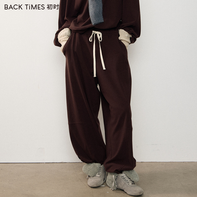 针织弯刀裤宽松女通勤长裤