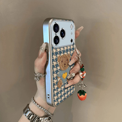 毛线小熊适用苹果17promax手机壳iPhone16/15pro新款14男女13全包防摔12pro硬壳11时尚xr高级感ip6s/7/8plus