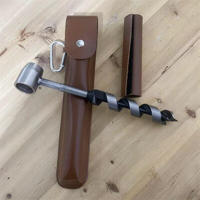 新款户外木工手动支罗钻手工钻头加长款露营野营工具庇护所打孔钻