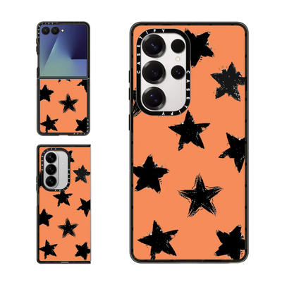 CASETiFY橙色底黑色星星手机壳