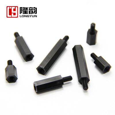 M2.5 M2单头六角隔离柱黑色塑料尼龙柱螺丝*x5x7x8x11x13x15x20mm