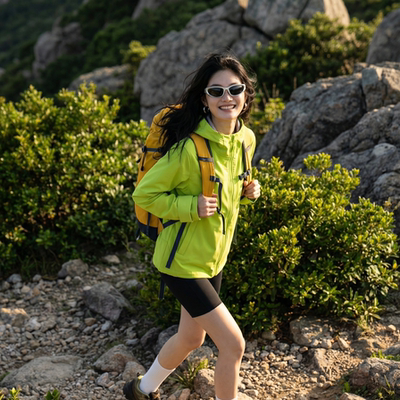 户外软壳冲锋衣女款防泼水耐磨徒步连帽登山服防风外套透气夹克