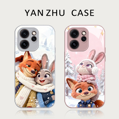 毛绒尼克朱迪手机壳适用OPPO系列