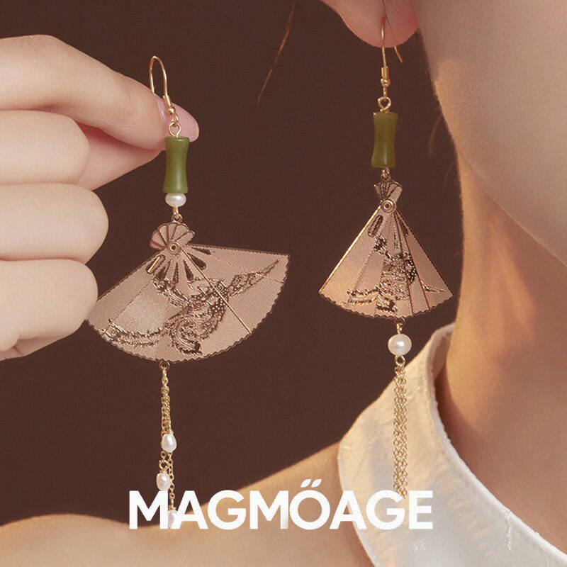 法国【设计师】MAGMOAGE天然珍珠新中式国风古风小众简约耳钩
