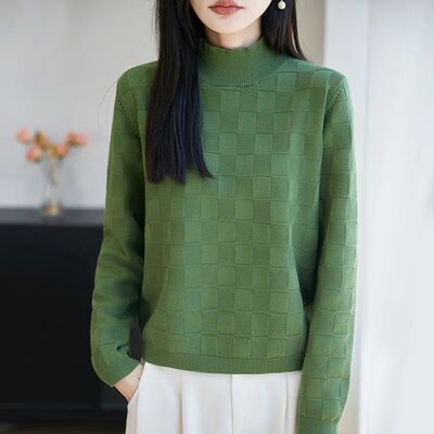 Ladies' 100% Cotton Knitted Sweater Autumn/Winter Casual Hal