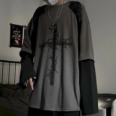 T-Shirt for Men Summer Cross of Thorns Suitcase Men's T-Shir