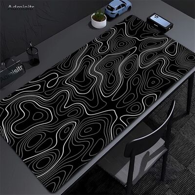 XXL Desk Mat Black And White Strata Liquid Mousepad Large Ab