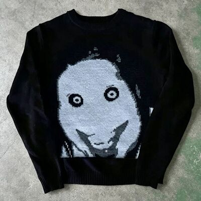 90s Punk Aesthetic Printed Sweater Winter Gothic Harajuku Pr
