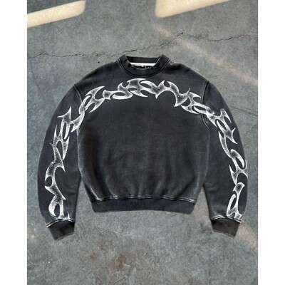 Divin Washed Cotton Printed Long Sleeve T Shirt Men Cool Str