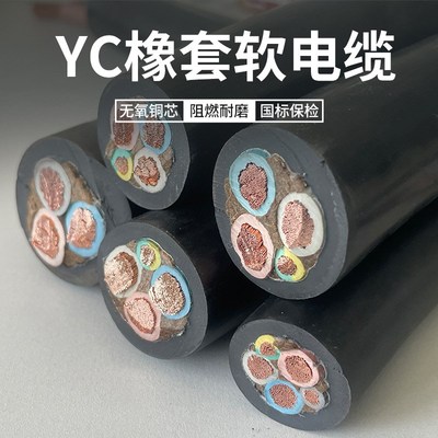 精选宝胜YC橡胶YZ橡套RVV2 3 4 5芯1.5 2.5 4 6 10电缆线16+1+2平