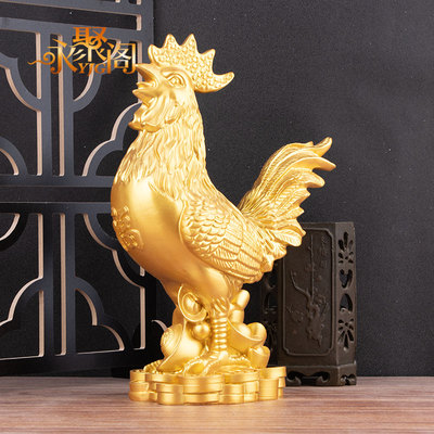 公鸡摆件招财金鸡元宝装饰品