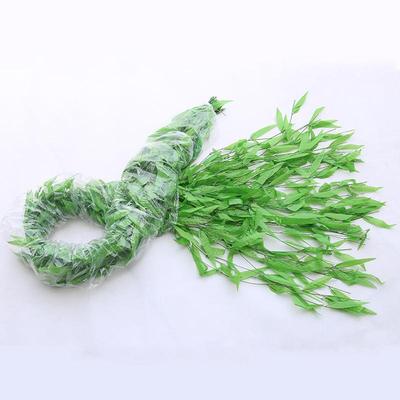 仿真塑柳条柳叶料假柳叶绿树叶藤柳管条幼儿A-1166园道装饰商场吊