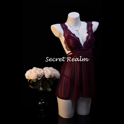 秘境「微醺邂逅」性感睡裙蕾丝镂空透视内衣情调诱惑纯欲风qqny