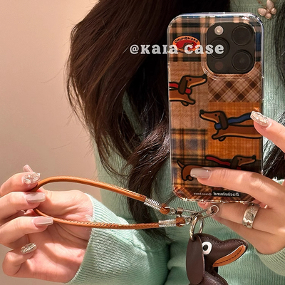 秋冬复古风格纹腊肠狗适用于红米K80pro至尊60s全包k40保护套k30pro羽纱note12Turbo红米note13rpro/K50至尊