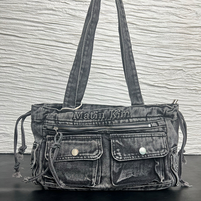 韩国小众matin kim复古牛仔托特包女大容量单肩腋下包休闲通勤包