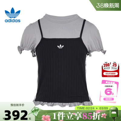 adidas阿迪达斯三叶草春季女子运动休闲短袖T恤KY3299
